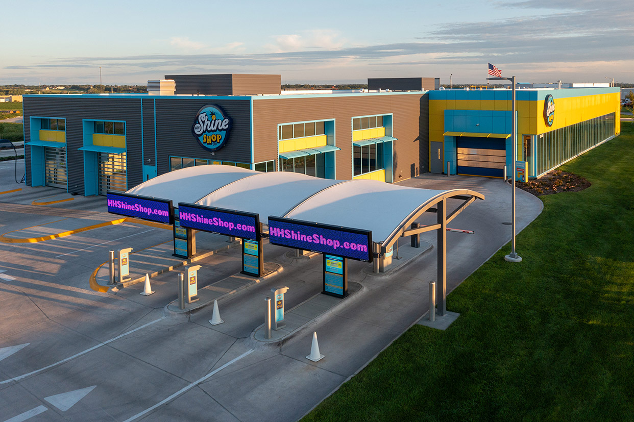 Shade Cover for Wash Lane Kiosks at H+H Shine Shop